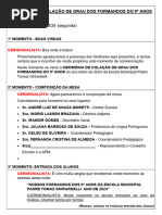 Roteiro Formatura 2024 PDF | PDF