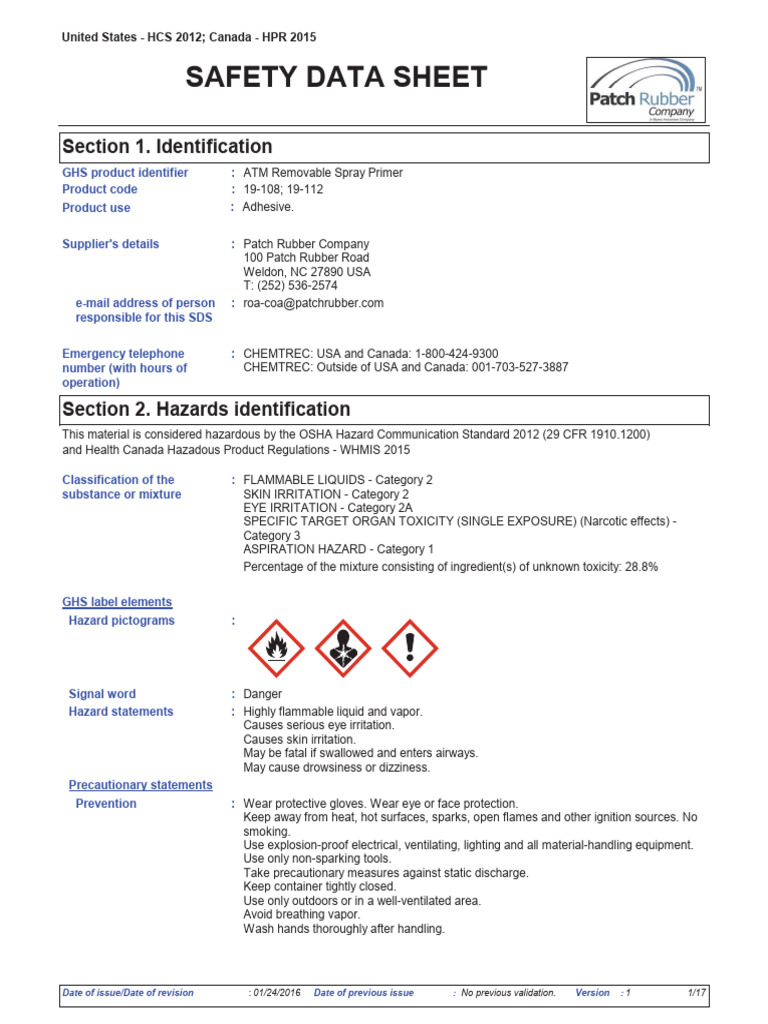 ATM Removable Spray Primer: Product Code | PDF