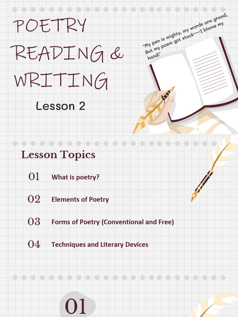 CW Lesson 2 Reading and Writing Poetry | PDF | Poetry | Metre (Poetry)