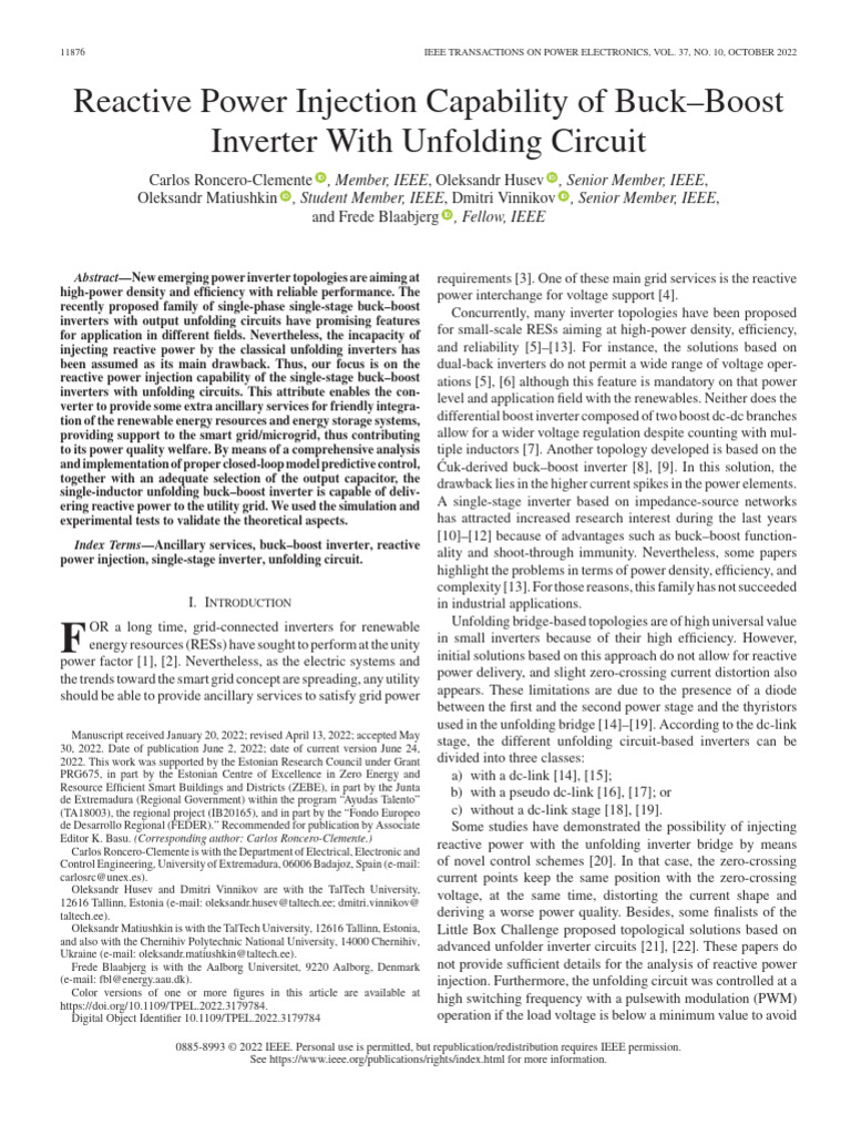 Reactive Power Injection Capability of BuckBoost Inverter With ...