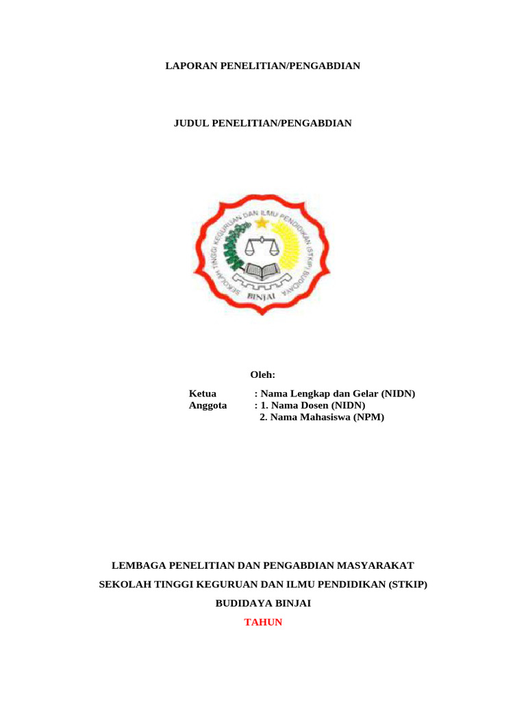 Format Laporan Penelitian Dan Pengabdian | PDF