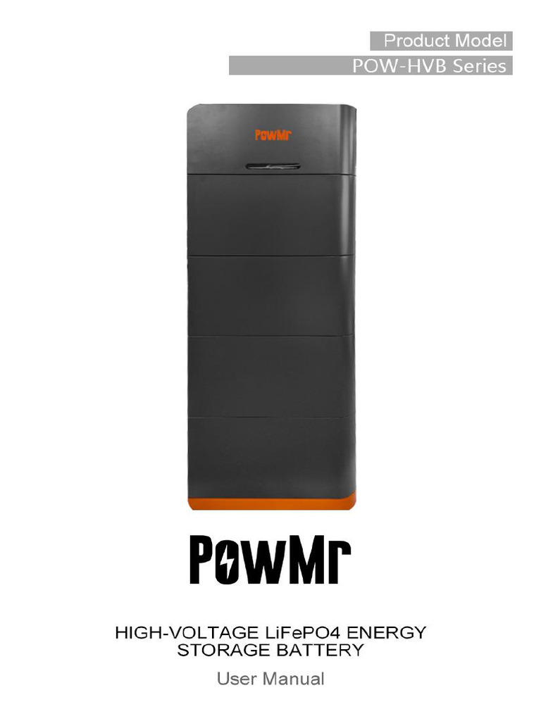 POW-HVB Series User Manual | PDF | High Voltage | Rechargeable Battery