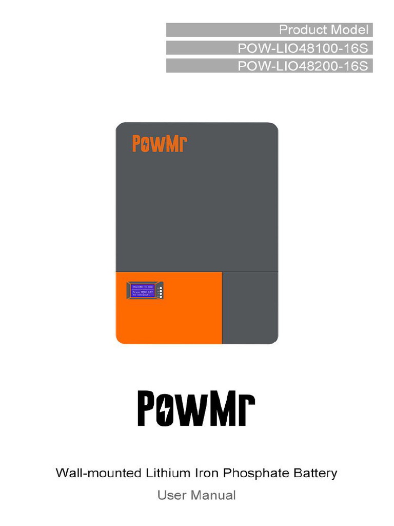 POW-LIO48100-16S POW-LIO48200-16S User Manual V1.2.0902 | PDF | Battery Charger | Lithium Ion ...
