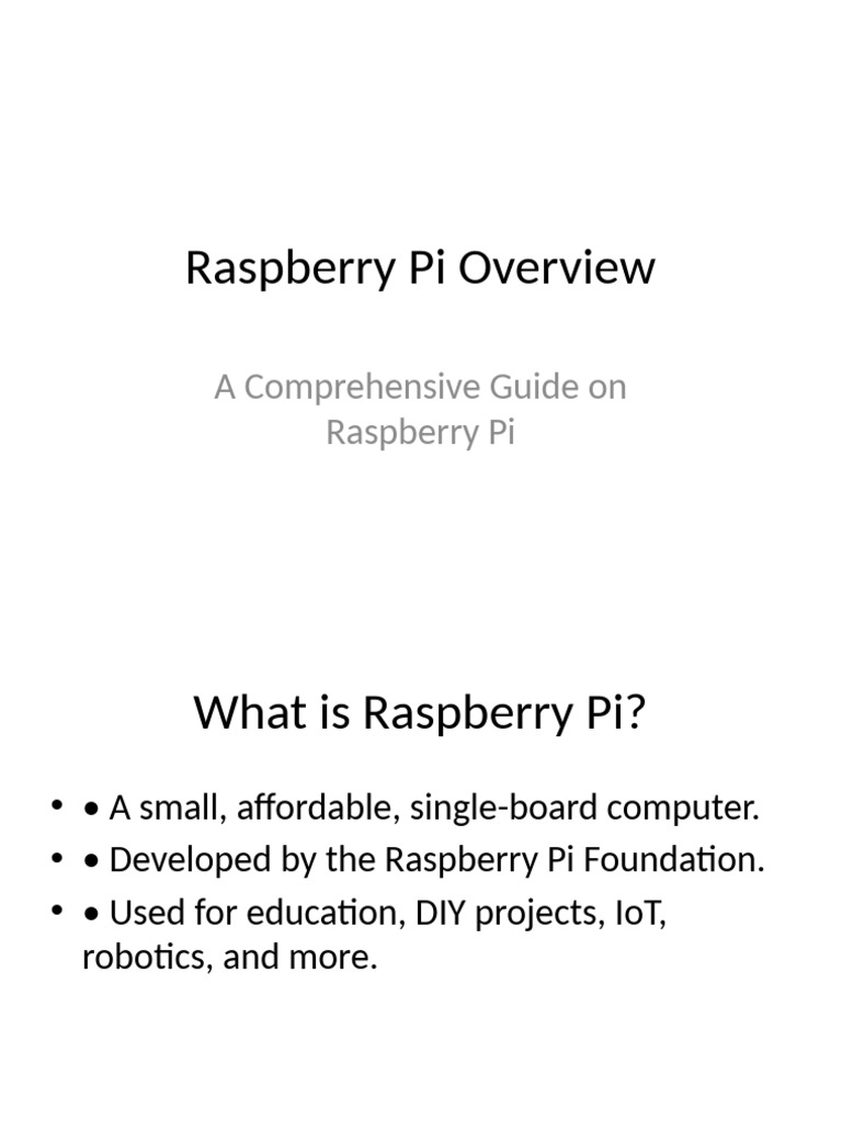 Raspberry Pi Presentation | PDF