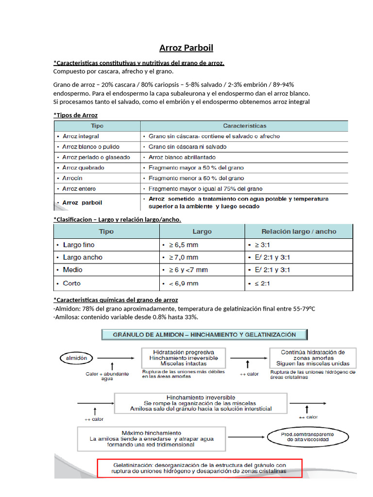 Arroz Parboil: Proceso y Características | PDF