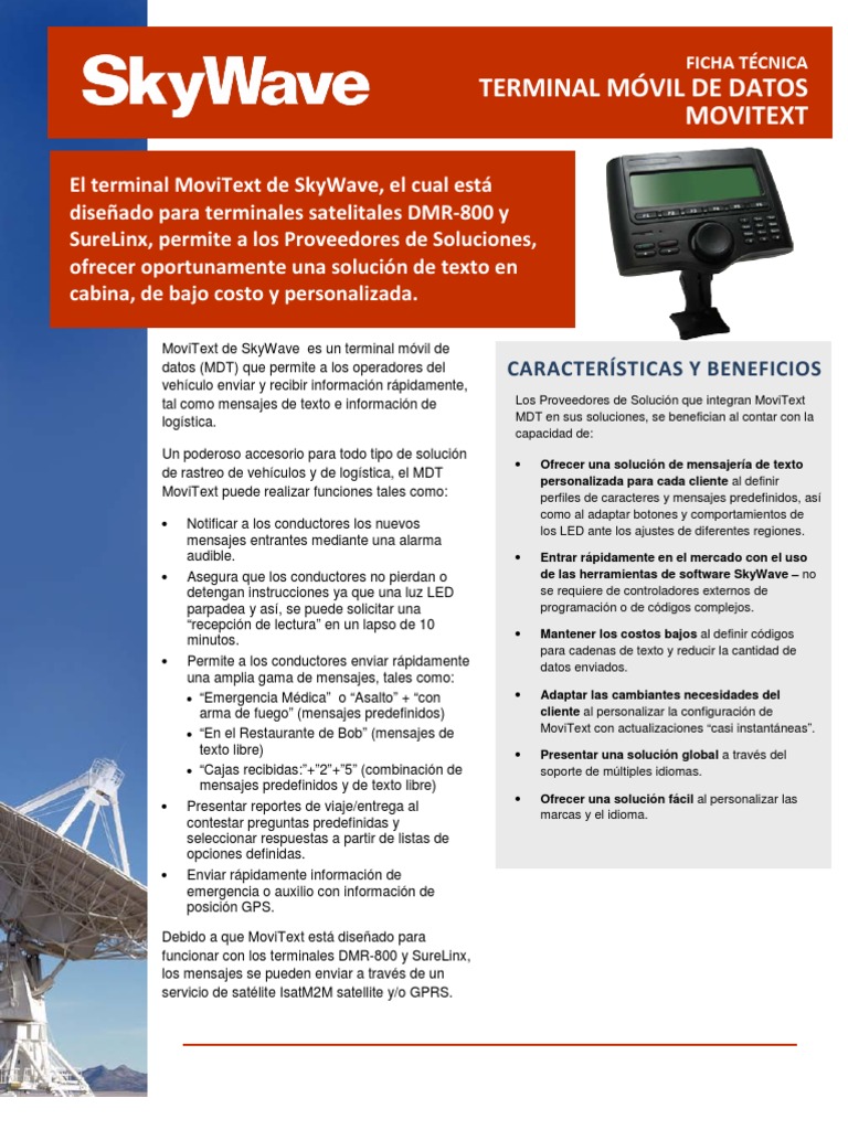 Movitext Spa Skywave | PDF | Servicio de mensajes cortos | Terminal de computadora