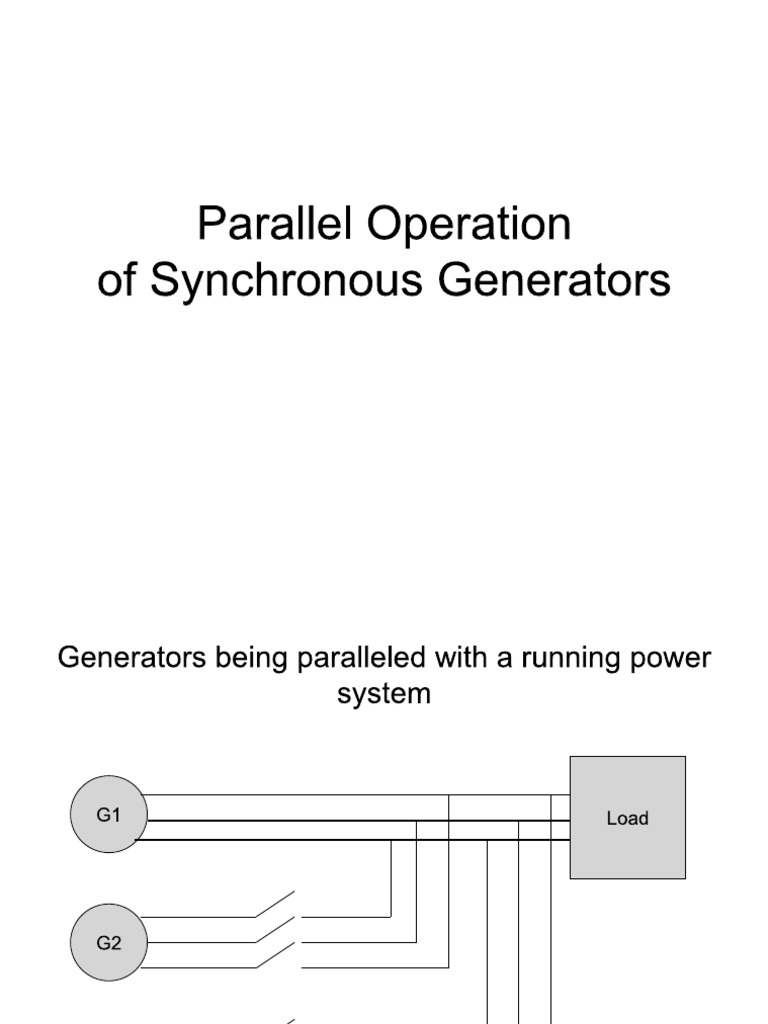 7a. Parallel Operation of Generators | PDF
