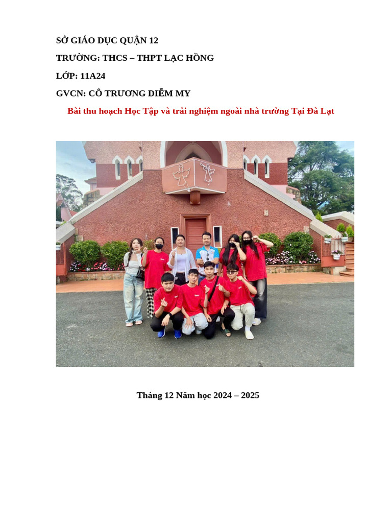 Trư NG THCS THPT L C H NG Bài Thu Ho CH Du KH o | PDF