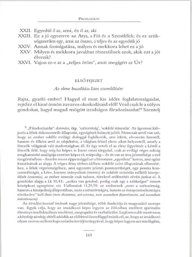 Anzelm - Proslogion - 1-5. Fejezet | PDF