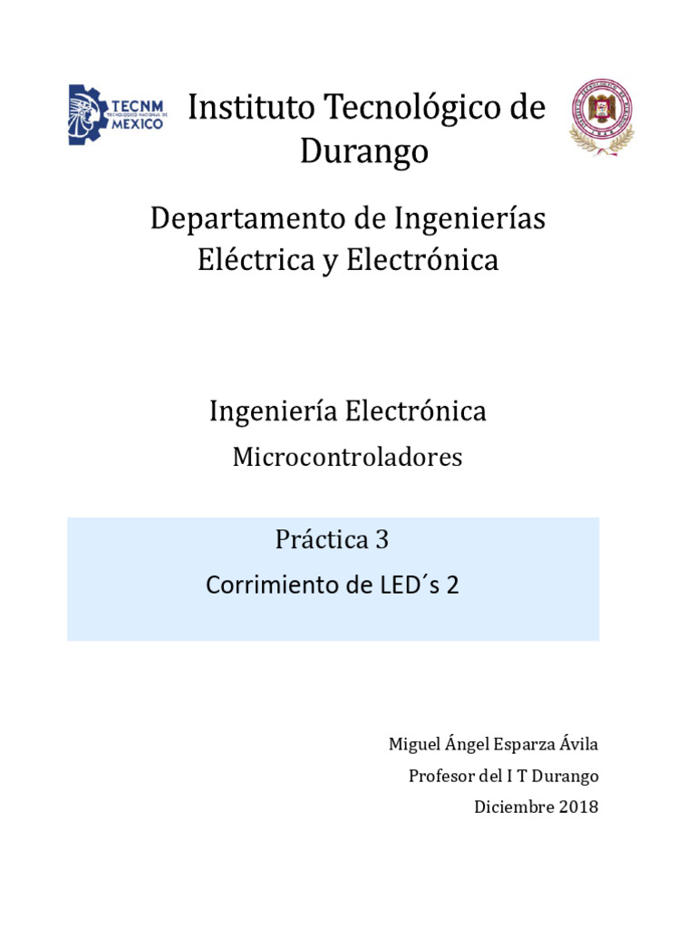 Practica 3 | PDF | Microcontrolador | Unidad Central de procesamiento