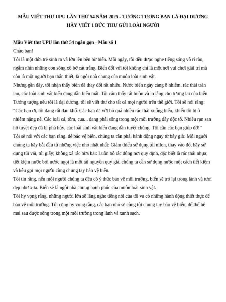 Mau Viet Thu UPU 03 | PDF