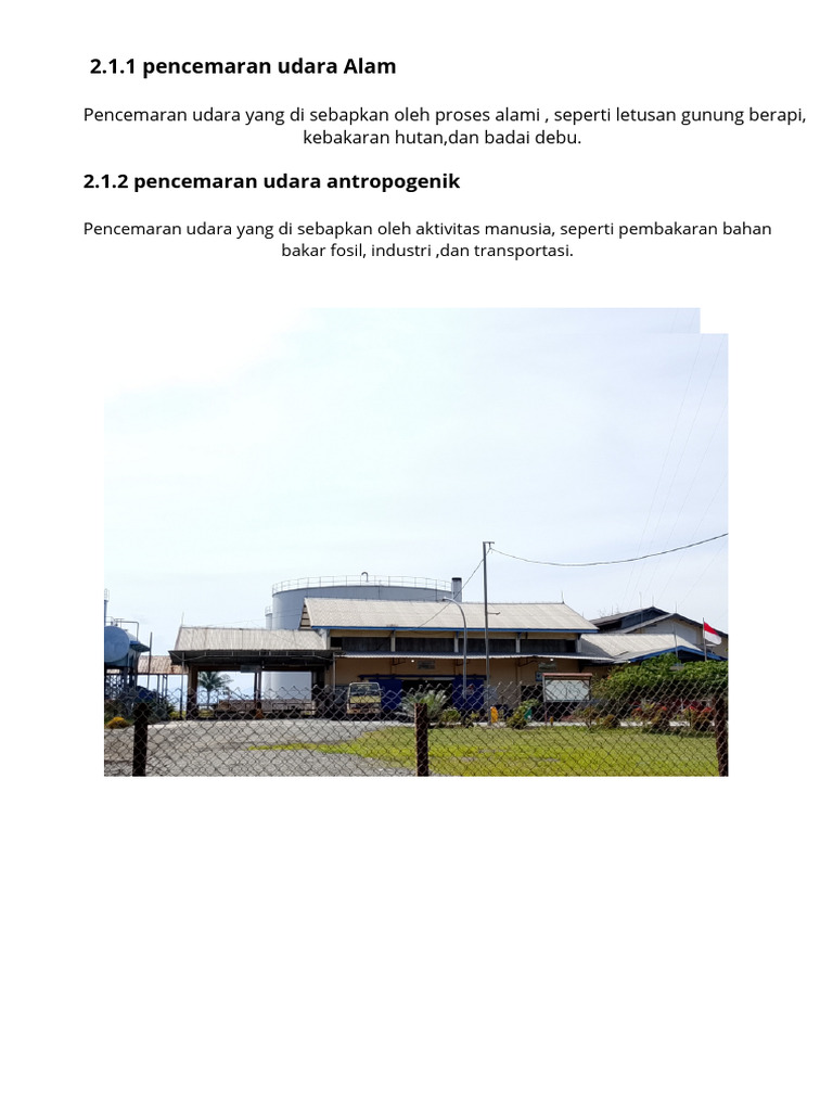 Jenis Pencemaran Udara: Alam & Antropogenik | PDF
