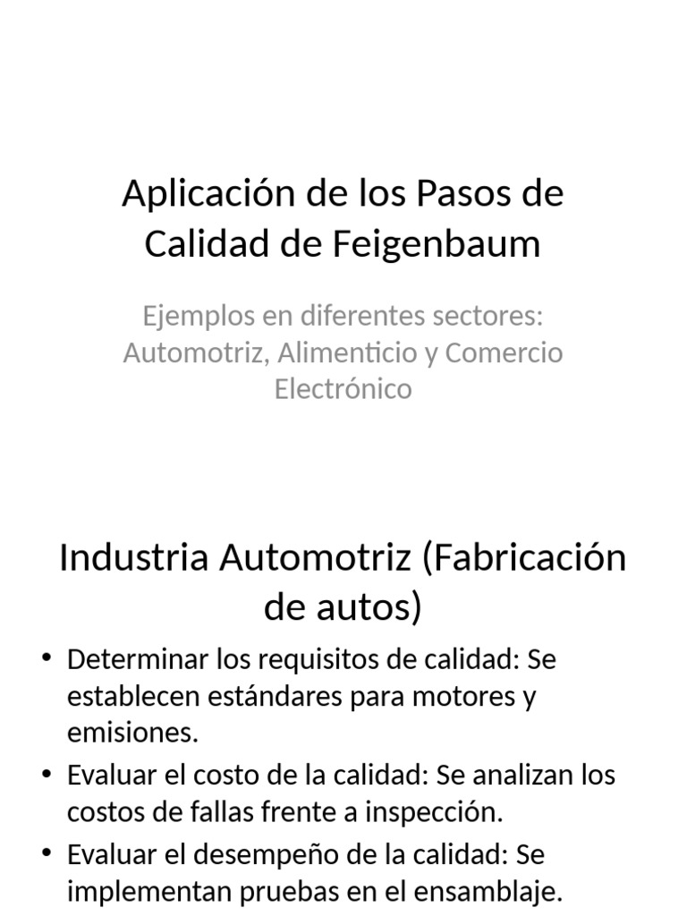 Pasos Calidad Feigenbaum | PDF