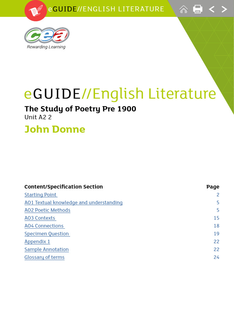 John Donne Guide | PDF | Poetry | Sonnets