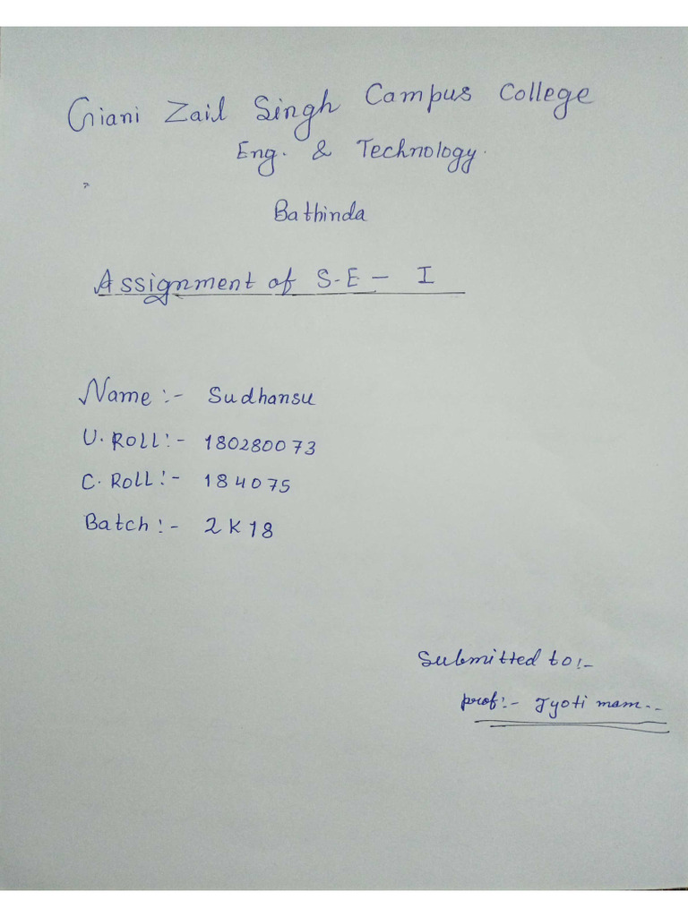 SE Assignment(1,2,3,4)_sudhansu 184075 | PDF