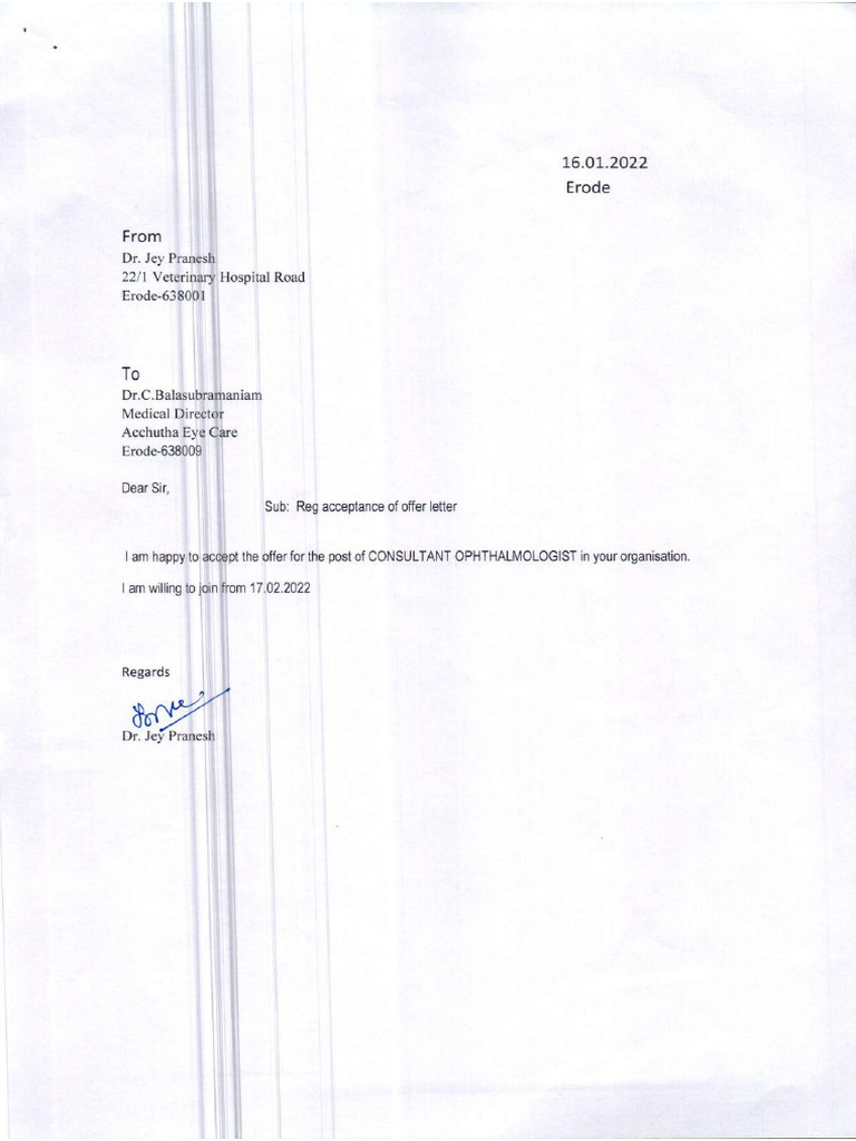 Acceptance Letter | PDF