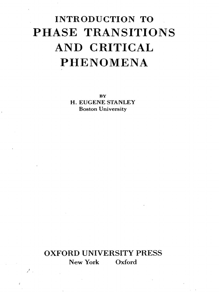 Introduction To Phase Transitions and CR | PDF | Quantum Field Theory | Fluid Dynamics