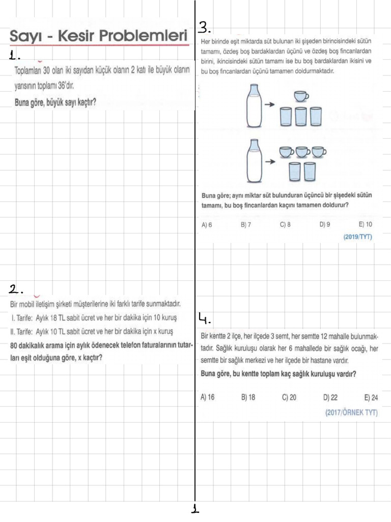 Sayı-Kesir Problemleri | PDF