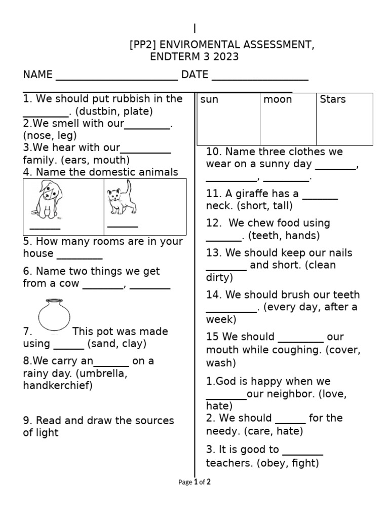 (PP2) Environmental and Cre Assessment End Term 3,2023 | PDF | Religious Belief And Doctrine