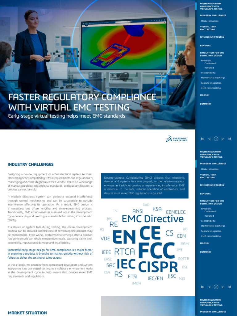 Simulia Faster Regulatory Compliance Virtual Emc En | PDF | Electromagnetic Compatibility ...