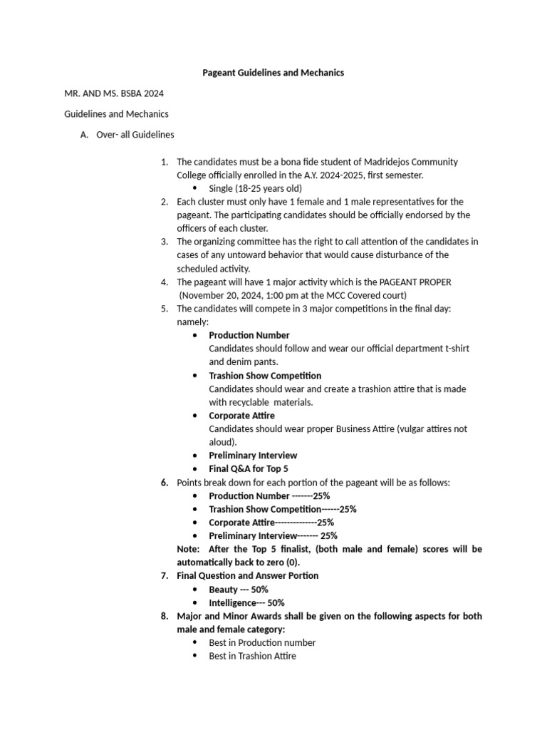 Pageant-Guidelines-and-Mechanics.2024 (1) | PDF