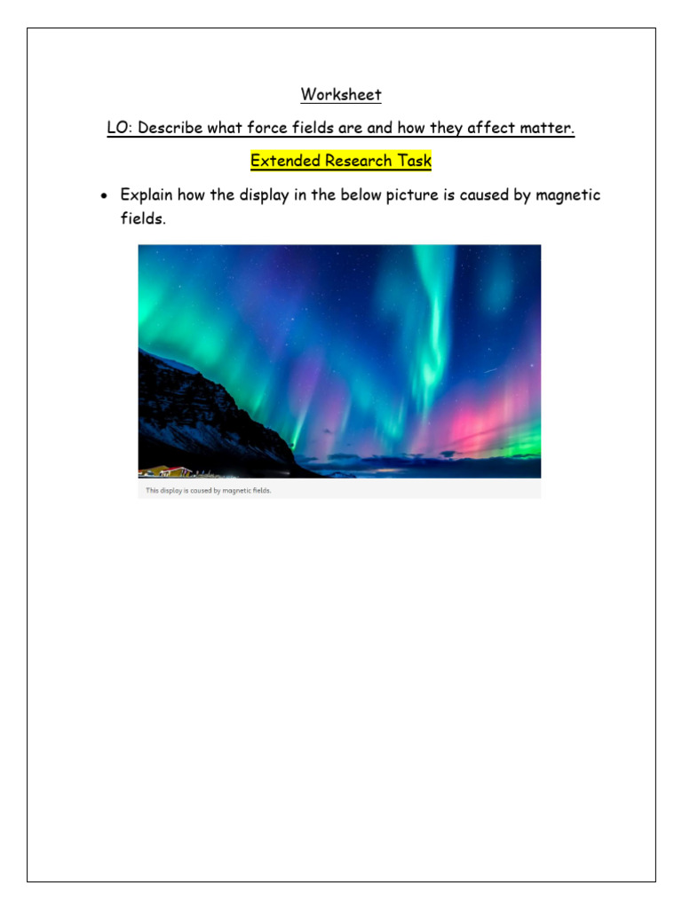 Worksheet - Force Fields | PDF