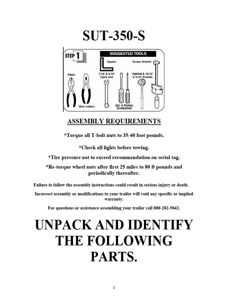 SUT-350-S Assembly Instructions | PDF | Electrical Connector | Land ...