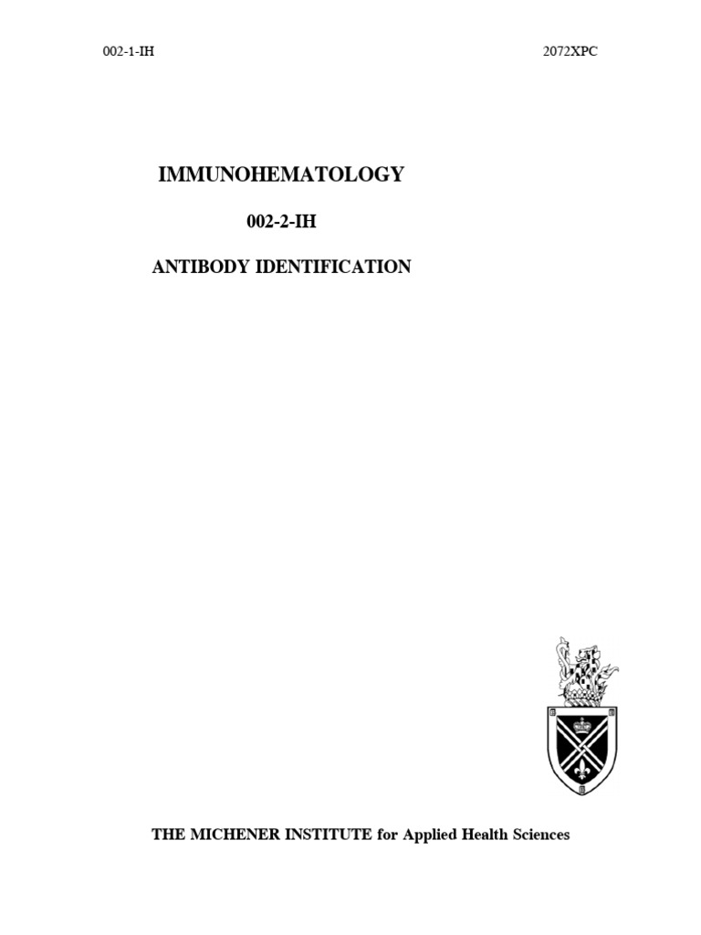 002 2 IH Antibody Identification | PDF | Antibody | Immunology