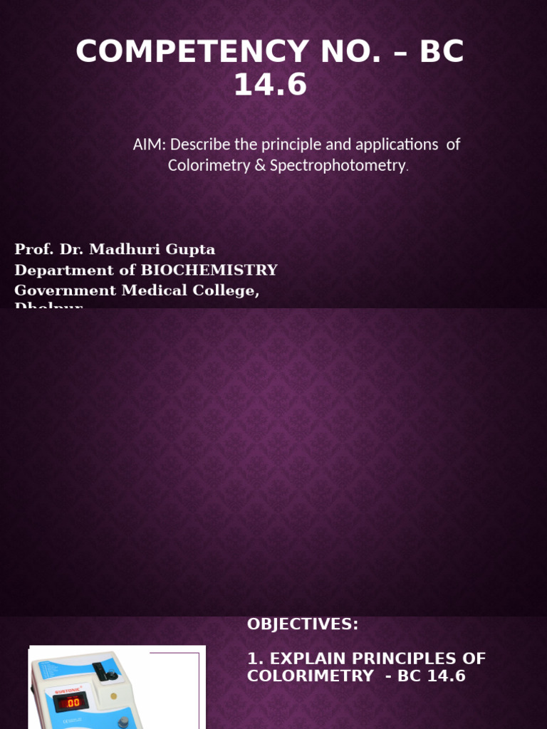 COLORIMETRY and Spectrophotometry - Demo | PDF | Spectrophotometry ...