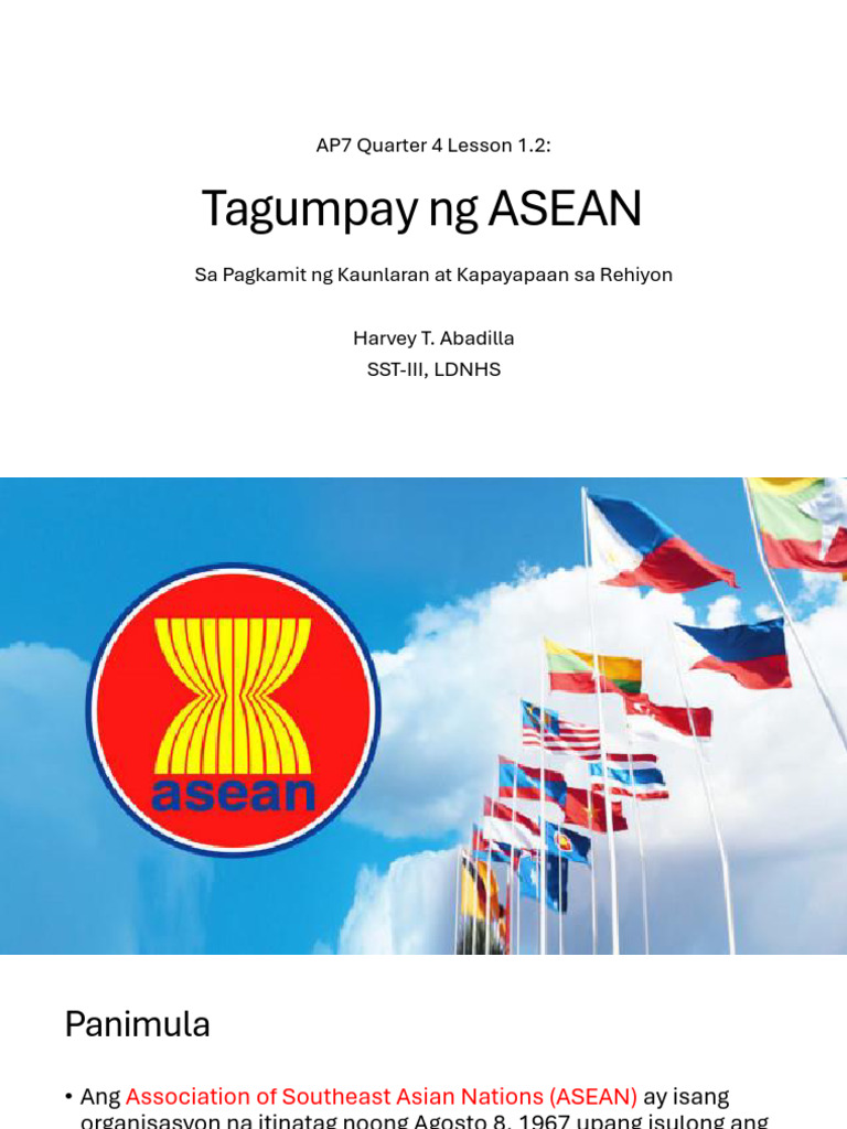 AP7 Q4 Lesson 1.2 Tagumpay NG ASEAN | PDF