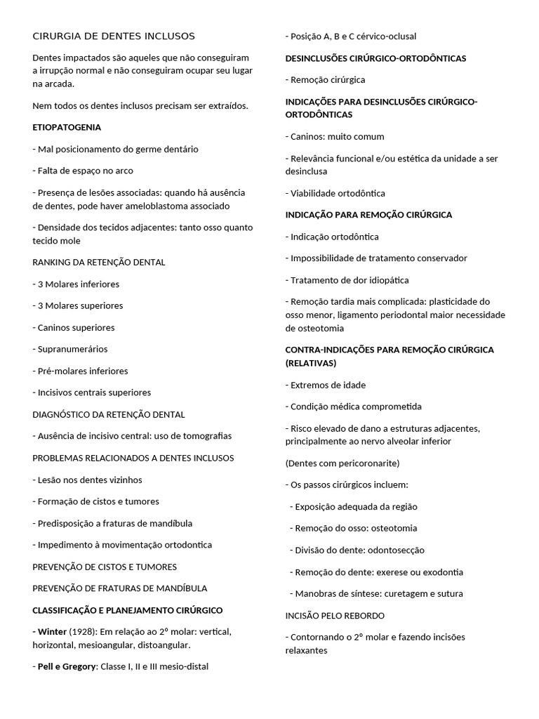 Cirurgia de Dentes Inclusos: Guia Completo | PDF | Dente humano ...