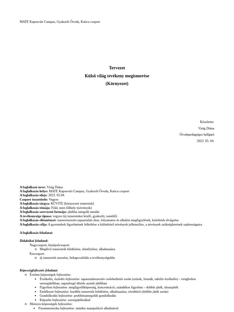 Környezet Tervezet | PDF