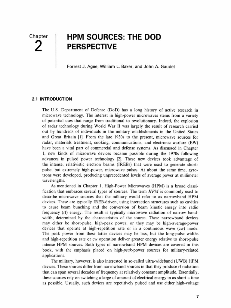 HPM Sources the DoD Perspective | PDF | Microwave | Ultra Wideband