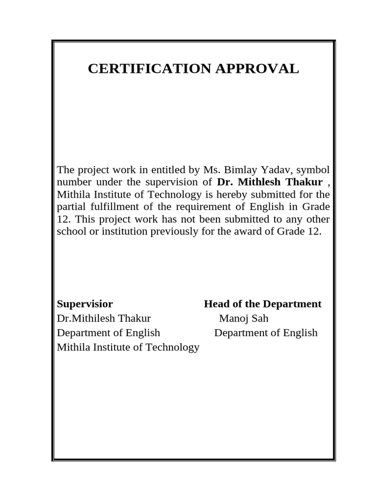 English Project Work Class 12 | PDF