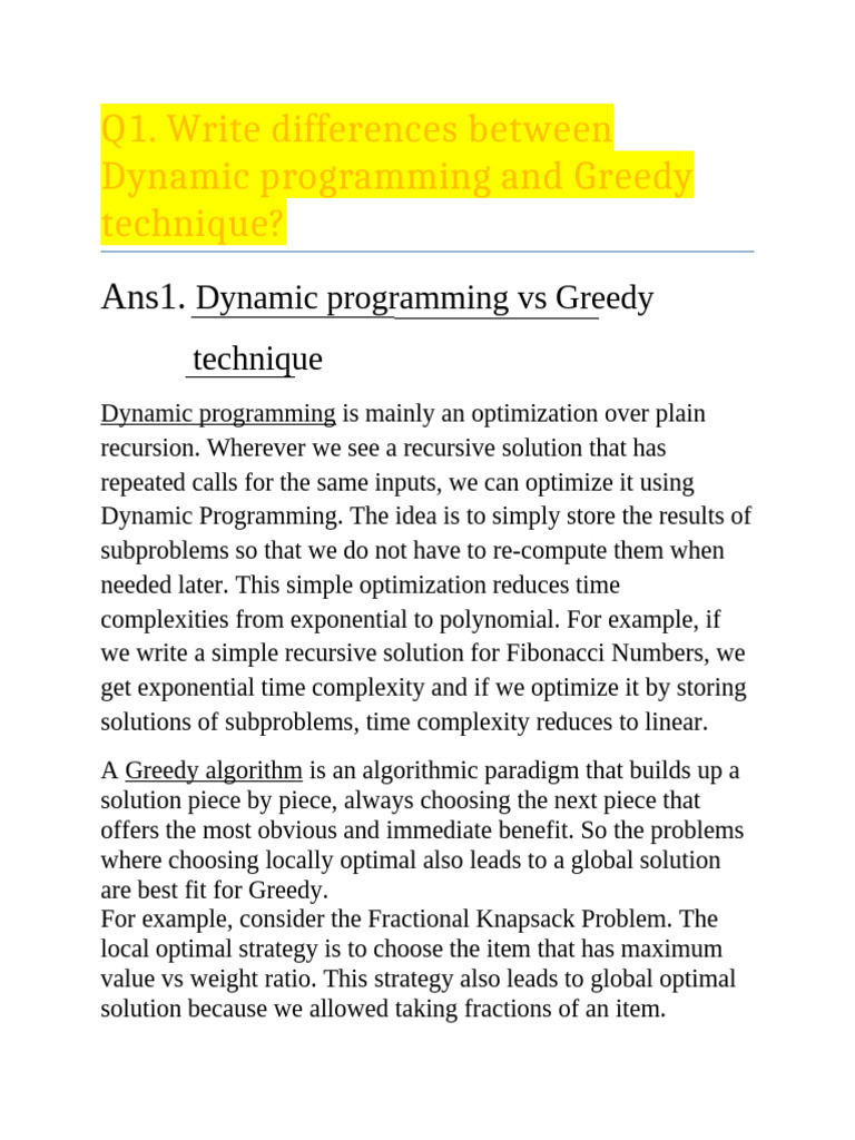 Sudhansu 180280073 DAA ASSIGNMENT-2 | PDF | Dynamic Programming | Time Complexity