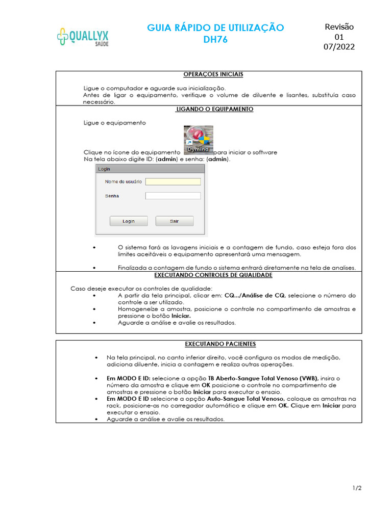 DH76 - Guia Rápido de Utilização | PDF | Informática