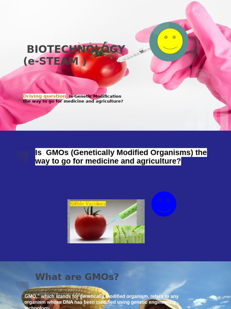 GMOs_ Pros and Cons,(E-STEAM ) | PDF | Genetically Modified Organism | Genetically Modified Food