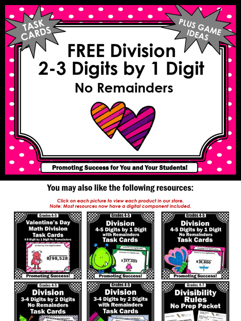 FREE Division 2-3 Digits by 1 Digit: No Remainders | PDF | Digital Millennium Copyright Act