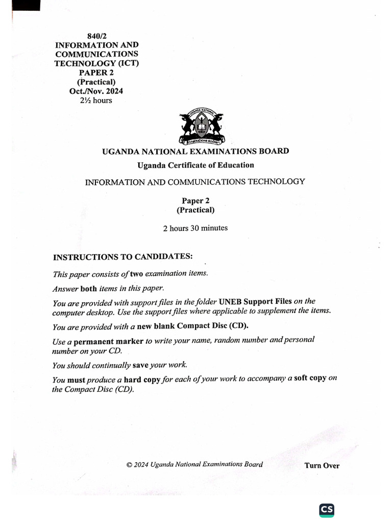 Uce Ict Pp2 2024 | PDF