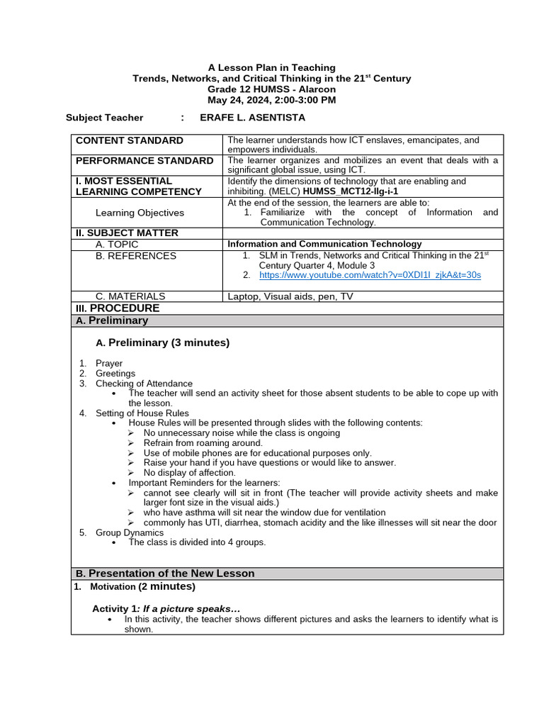 CO4 - DLP - Trends - Asentista - 2022-23 - ICT - Updated | PDF | Educational Technology | Radio