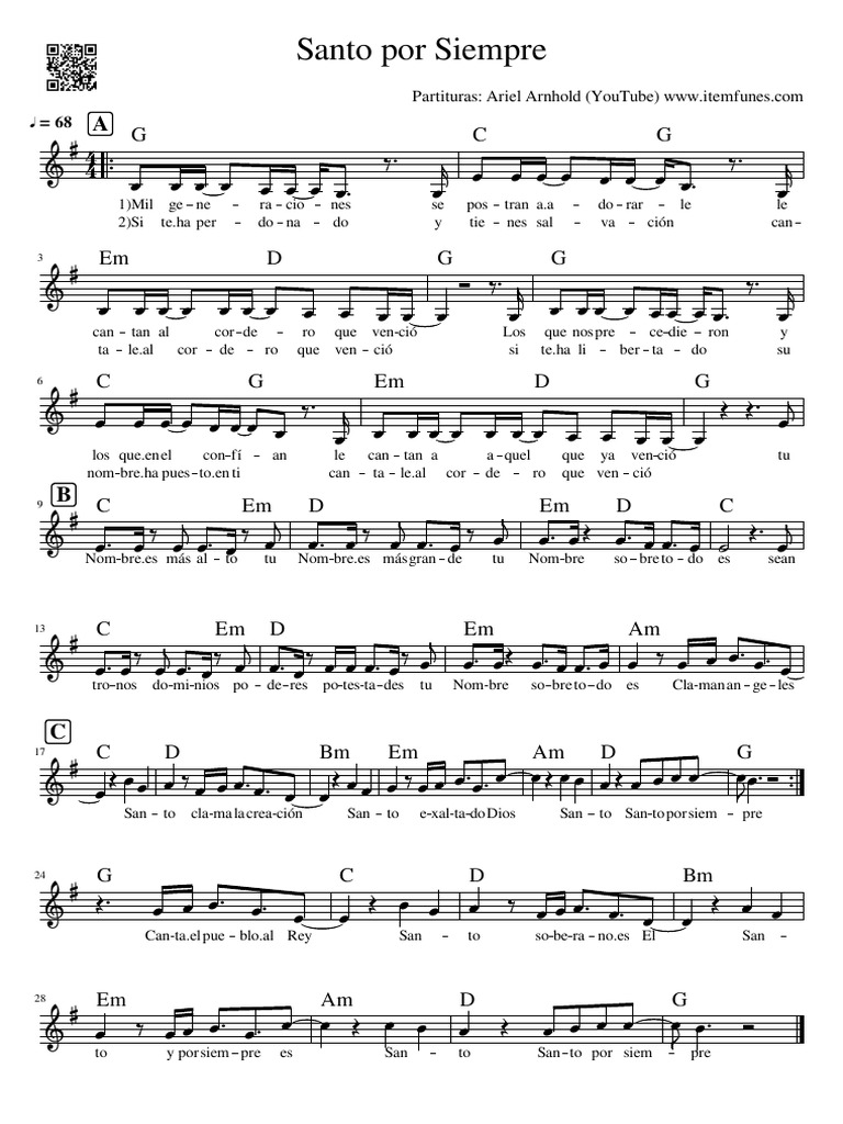 Partitura "Santo por Siempre" PDF | PDF