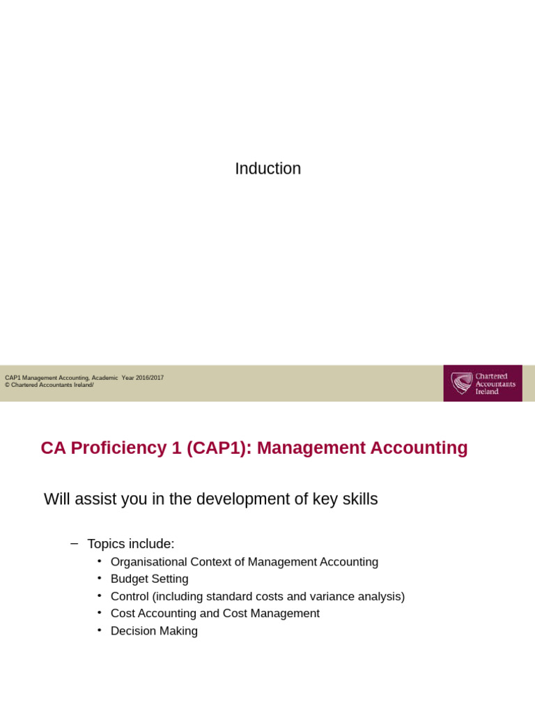 CAP1 Management Accounting Overview 2016 | PDF | Management Accounting ...
