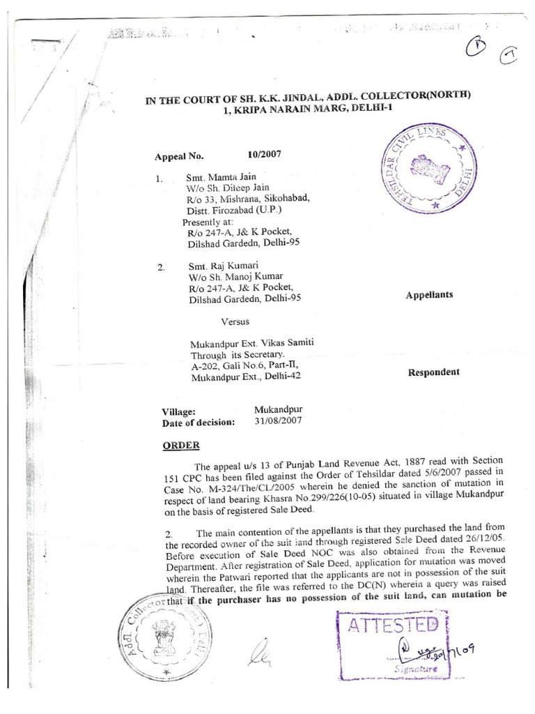 Mutation Order 2007 | PDF