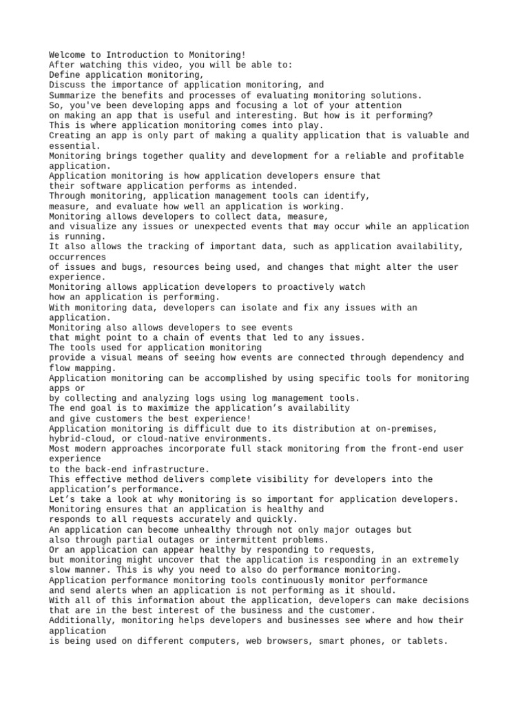 Intro To Monitoring-En | PDF | Mobile App | Evaluation