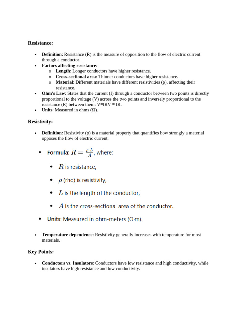 Resistance notes | PDF