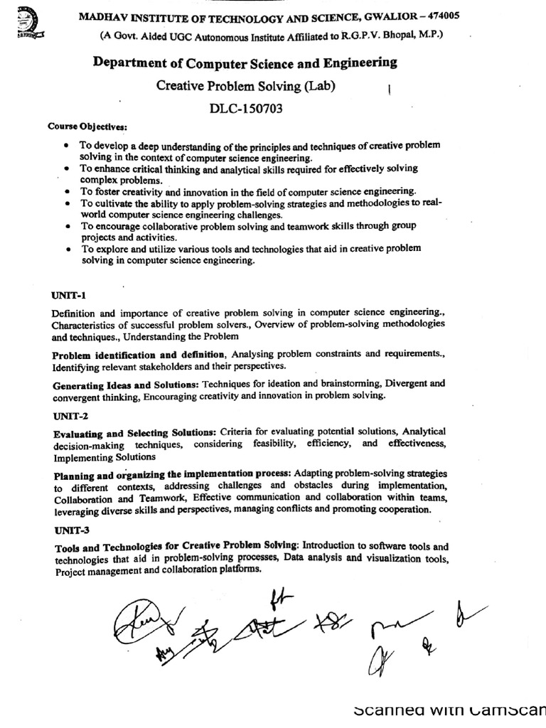 Creative Problem Solving in CSE Lab | PDF | Creativity | Engineering