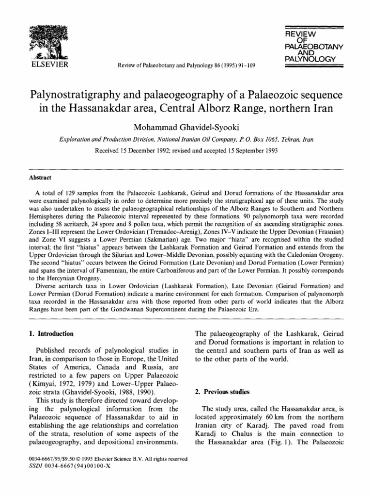 ghavidel 1995 | PDF | Geology | Earth Sciences
