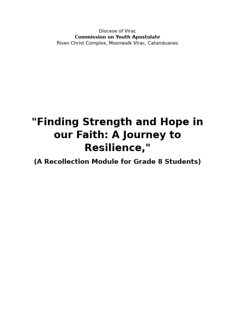 Recollection Module For Grade 8 Students | PDF | Psychological ...
