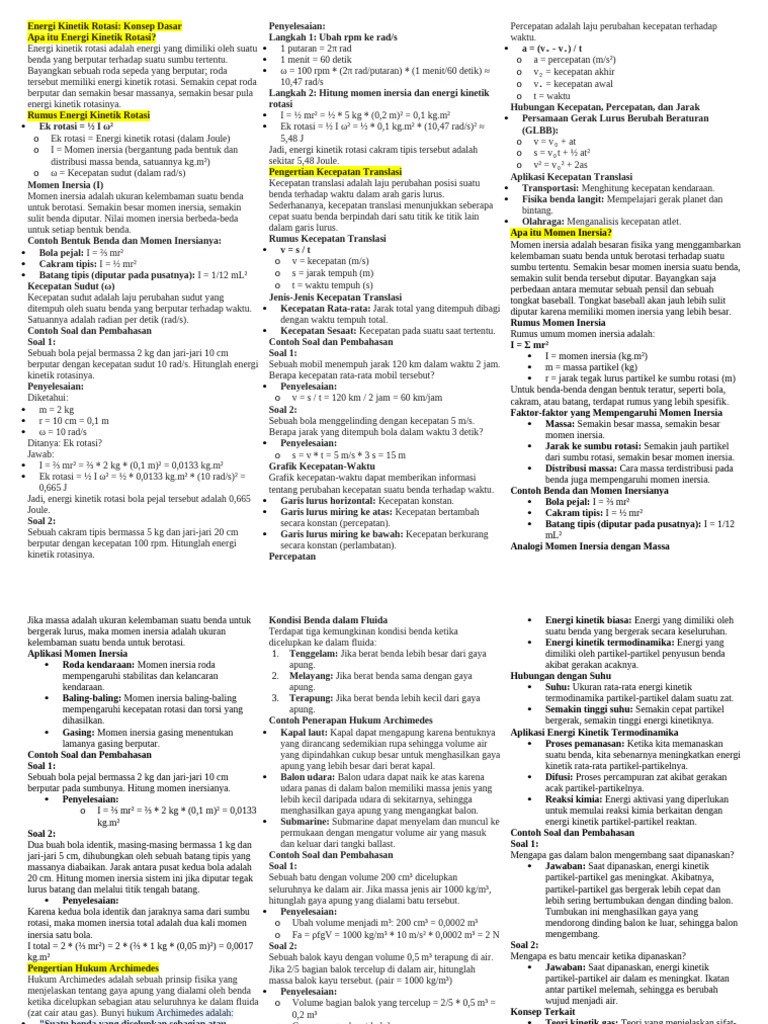 Energi Kinetik Rotasi | PDF