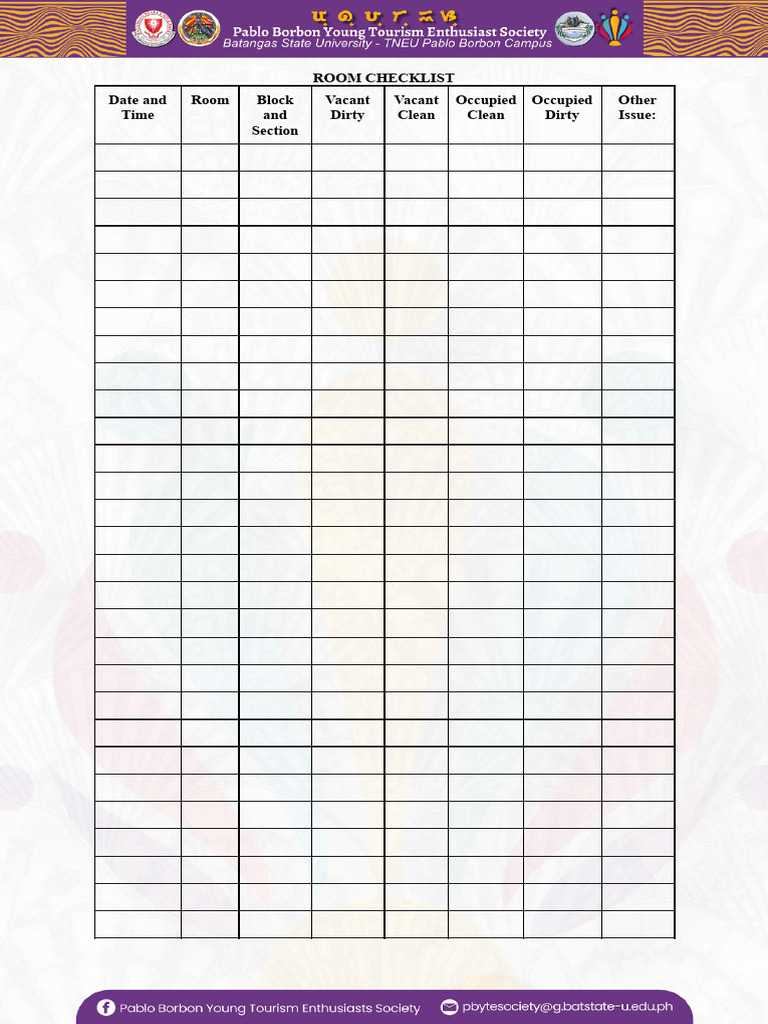 Room Checklist for Housekeeping | PDF